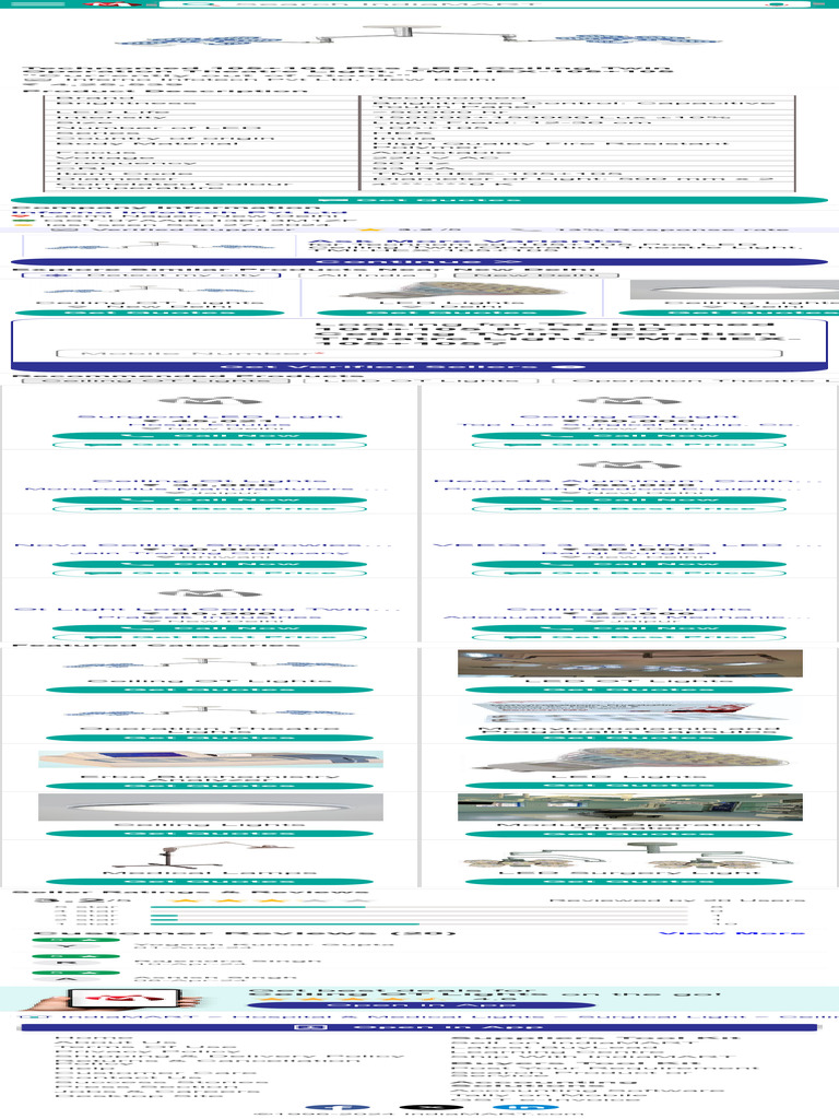 Technomed 105+105 Pcs LED Ceiling Twin Operation Theatre Light, TMI-HEX ...