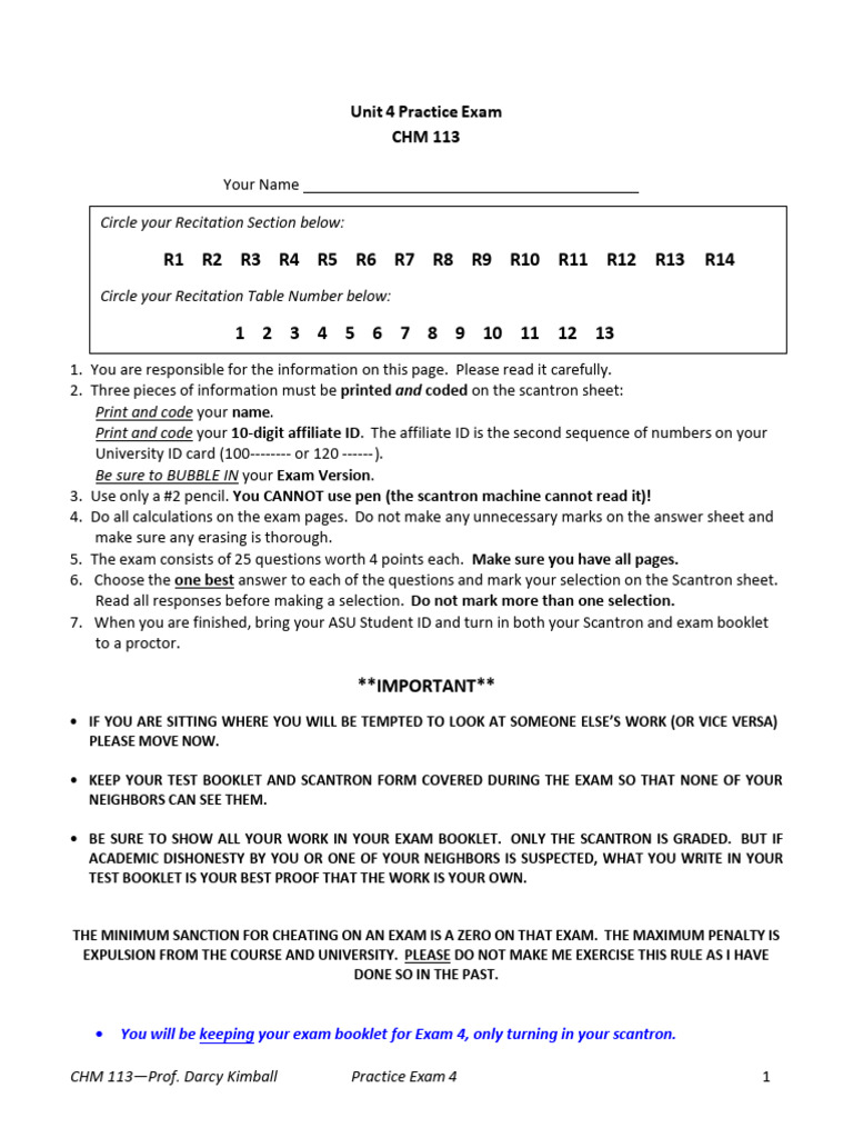 Practice Exam 4-CHM 113-Fall2024 | PDF | Intermolecular Force | Gases