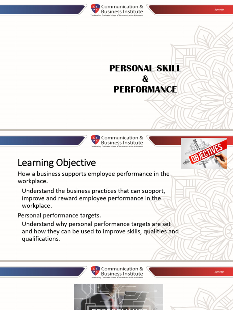 Personal Skills and Performance Part 2 | PDF | Employment | Business