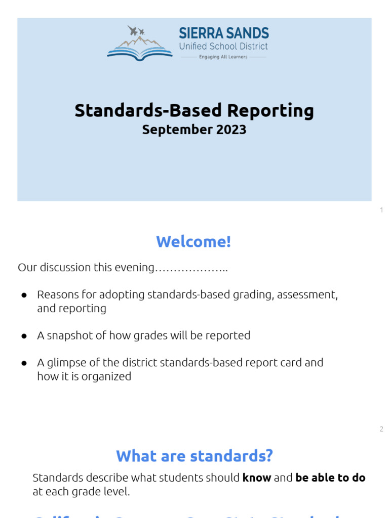 Standards-Based Reporting Parent Presentation - September 2023 | PDF ...