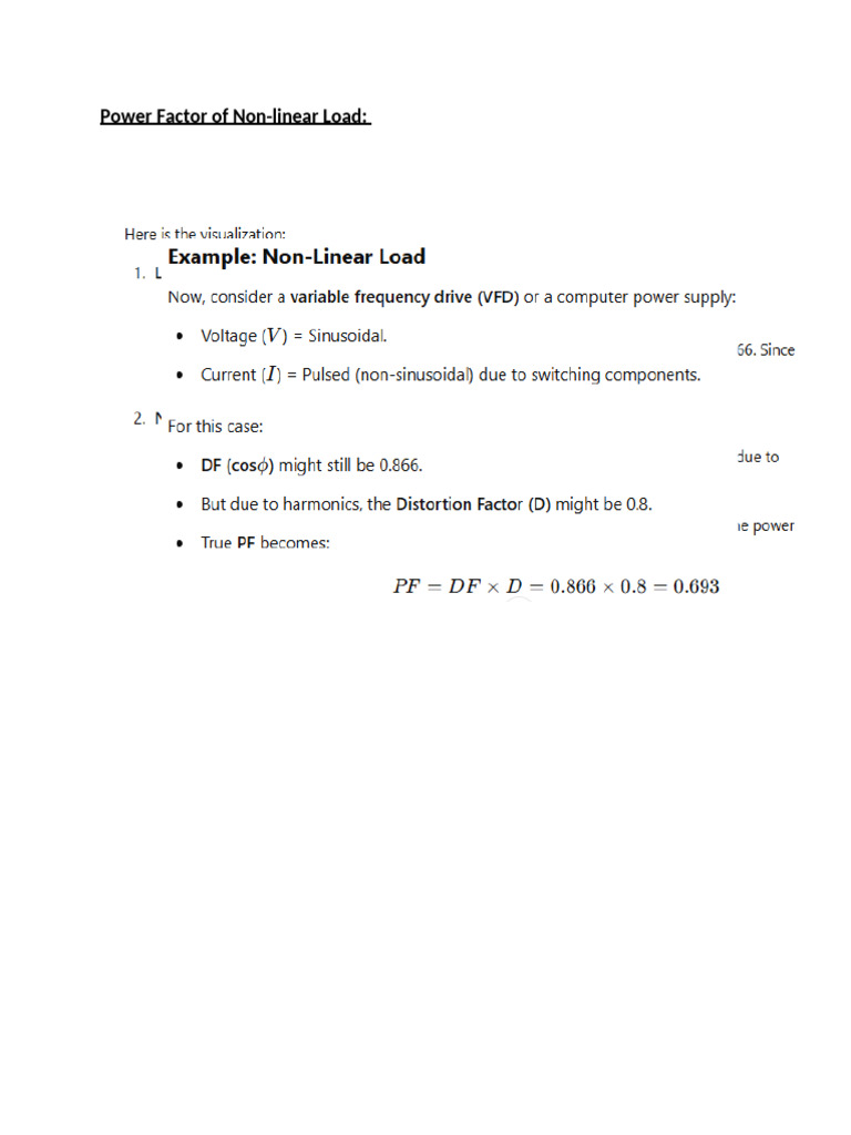Understanding Power Factor in Non-linear Loads | PDF