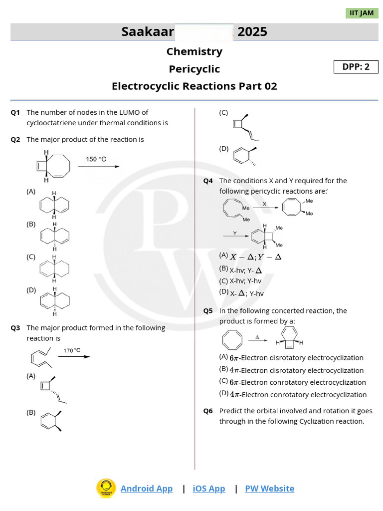 676a4d1f2ee3e1fa1168f668_##_Pericyclic DPP 02 | PDF | Chemical Reactions | Organic Chemistry