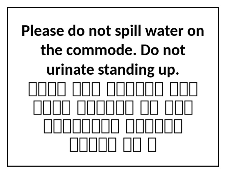 Please Do Not Spill Water On The Commode | PDF