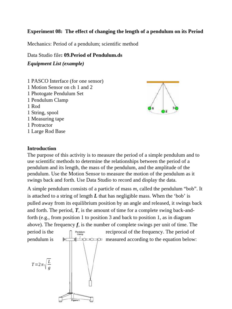 Experiment 5_ Simple Pendulum | PDF | Pendulum | Mass