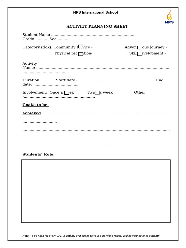 Planning Sheet | PDF