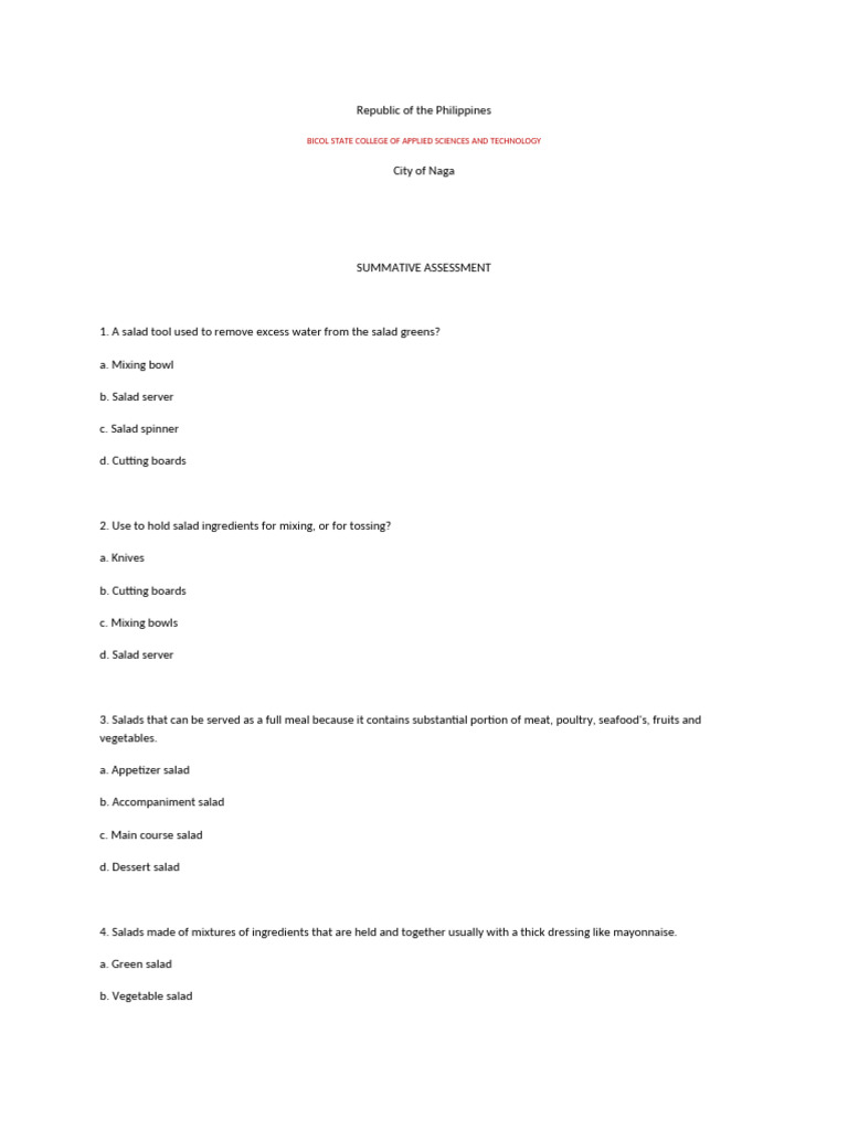 SUMMATIVE-ASSESSMENT | PDF