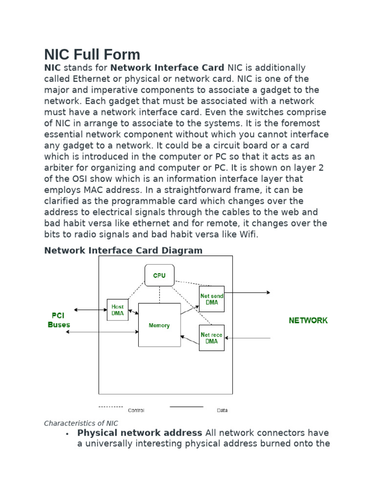 NIC | PDF | Asynchronous Transfer Mode | Computer Network