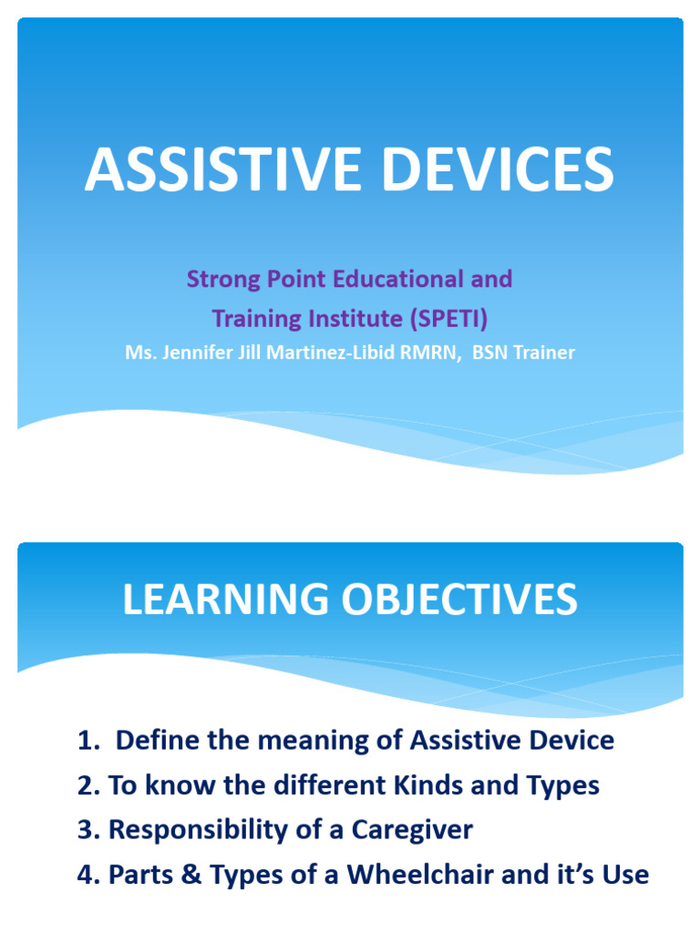 Assistive Devices New | PDF | Wheelchair | Anatomical Terms Of Motion