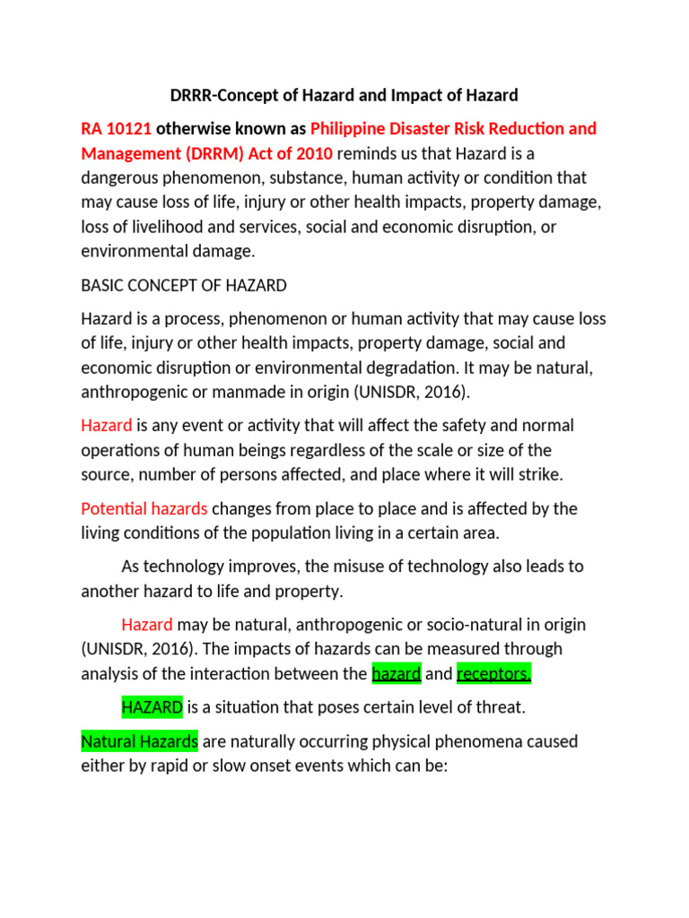 Understanding Hazards and Their Impacts | PDF | Hazards | Natural Disasters