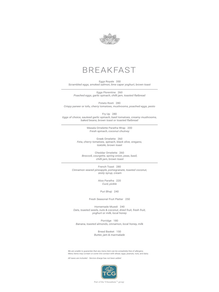 The Cape Goa Restaurant Menu | PDF | Foods | Cuisine