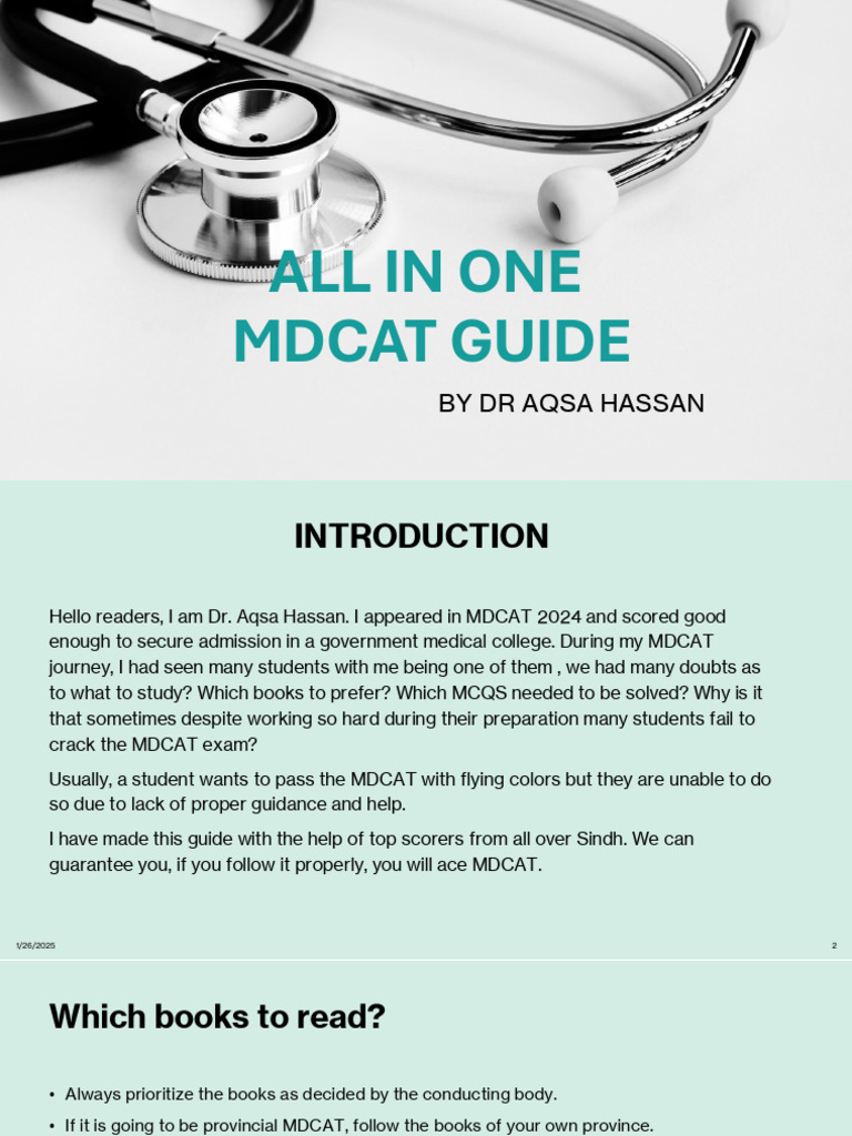MDCAT 2025 Success Guide by Dr. Aqsa | PDF