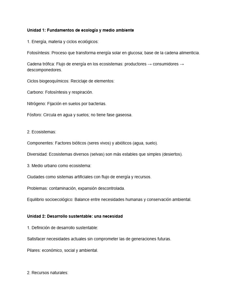 Resumen Temas A Repasar Desarrollo Sustentable | PDF | Sustentabilidad | Desarrollo sostenible