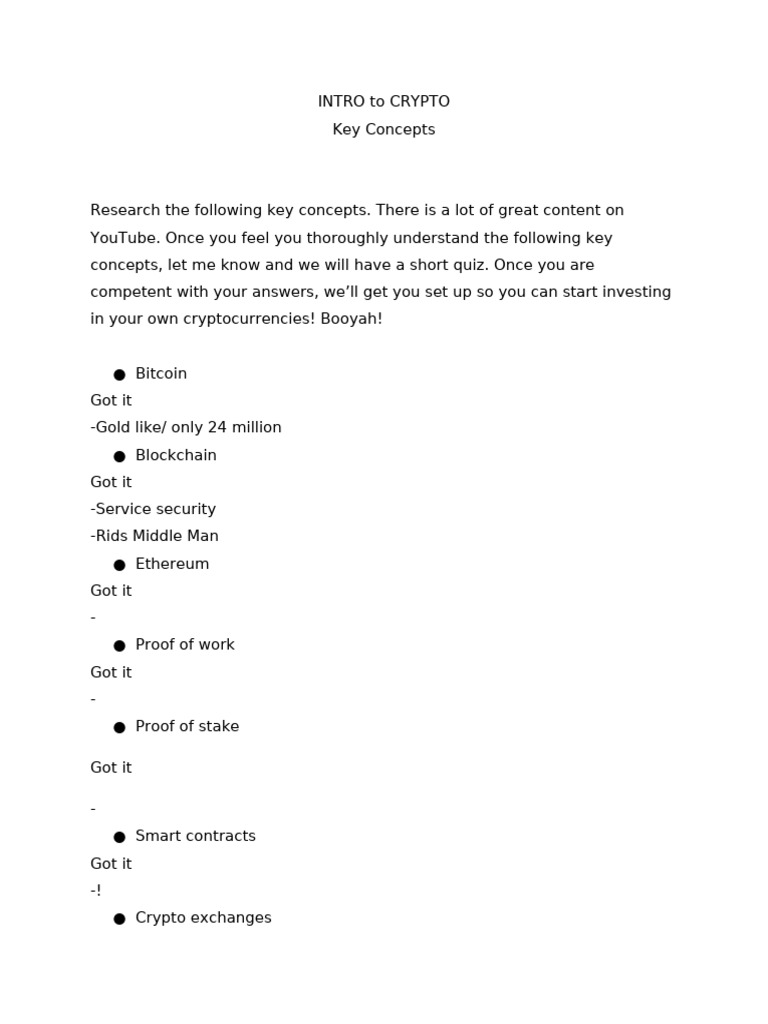 Intro To Crypto - Key Concepts | PDF