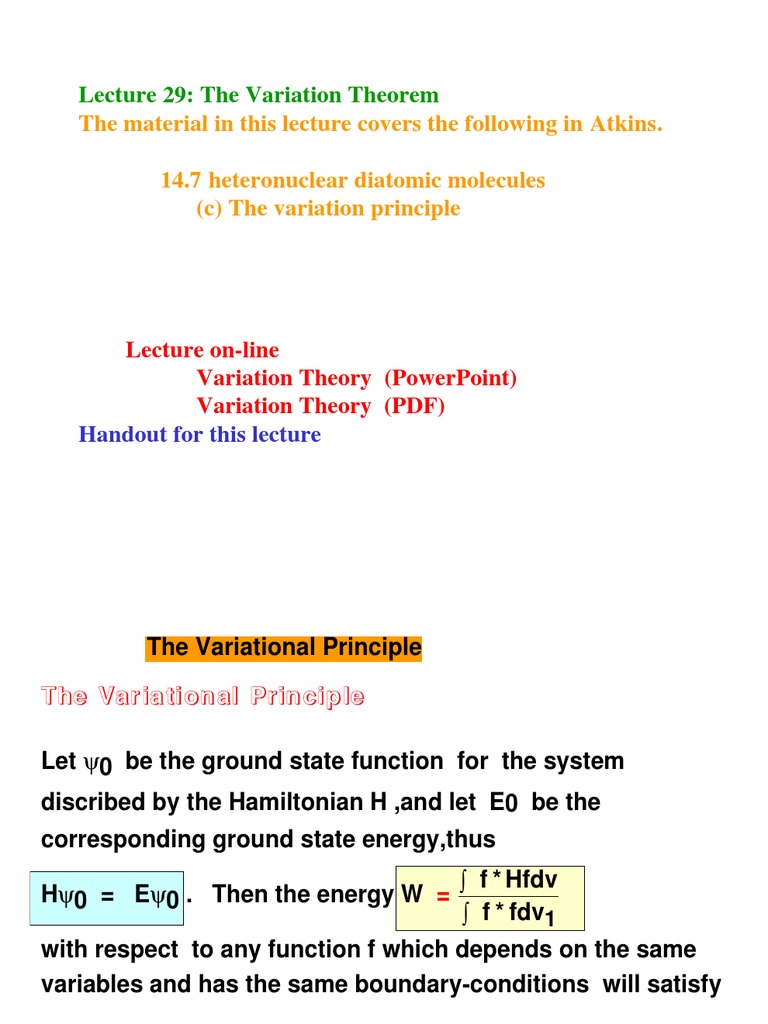 Understanding the Variation Theorem | PDF | Calculus Of Variations ...