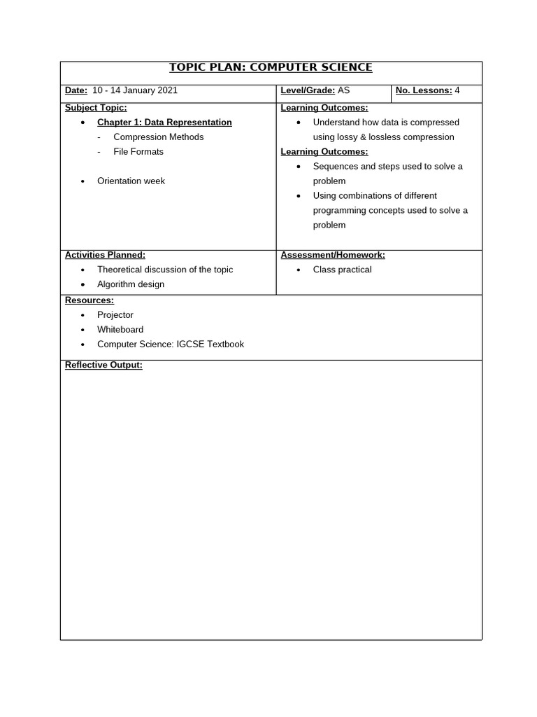 Topic Plan | PDF