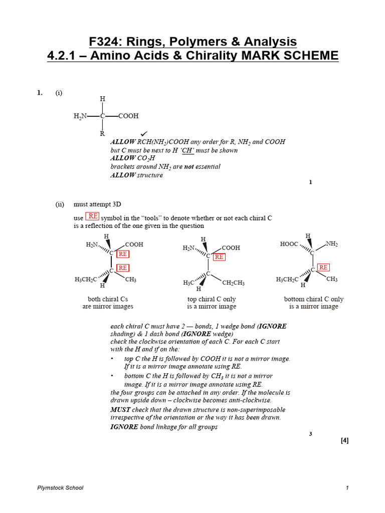 4.2.1 Amino Acids and Chirality MS | PDF | Isomer | Carboxylic Acid