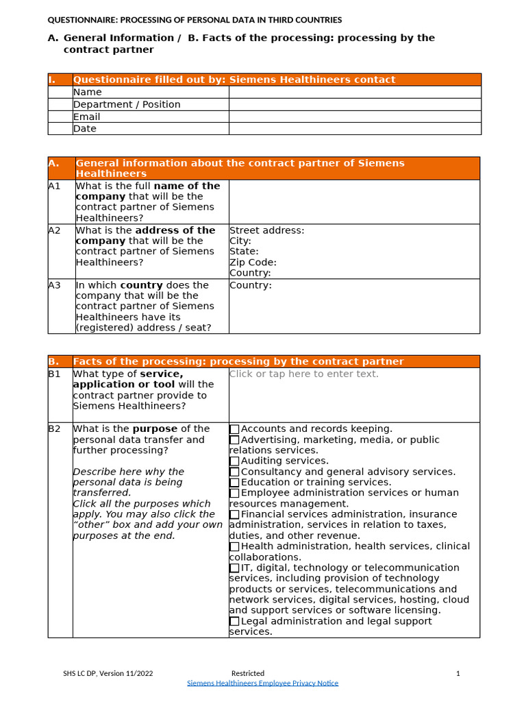 SHS Campaign Content RFP - Annex 3.2 - SCC Questionnaire For Potential ...