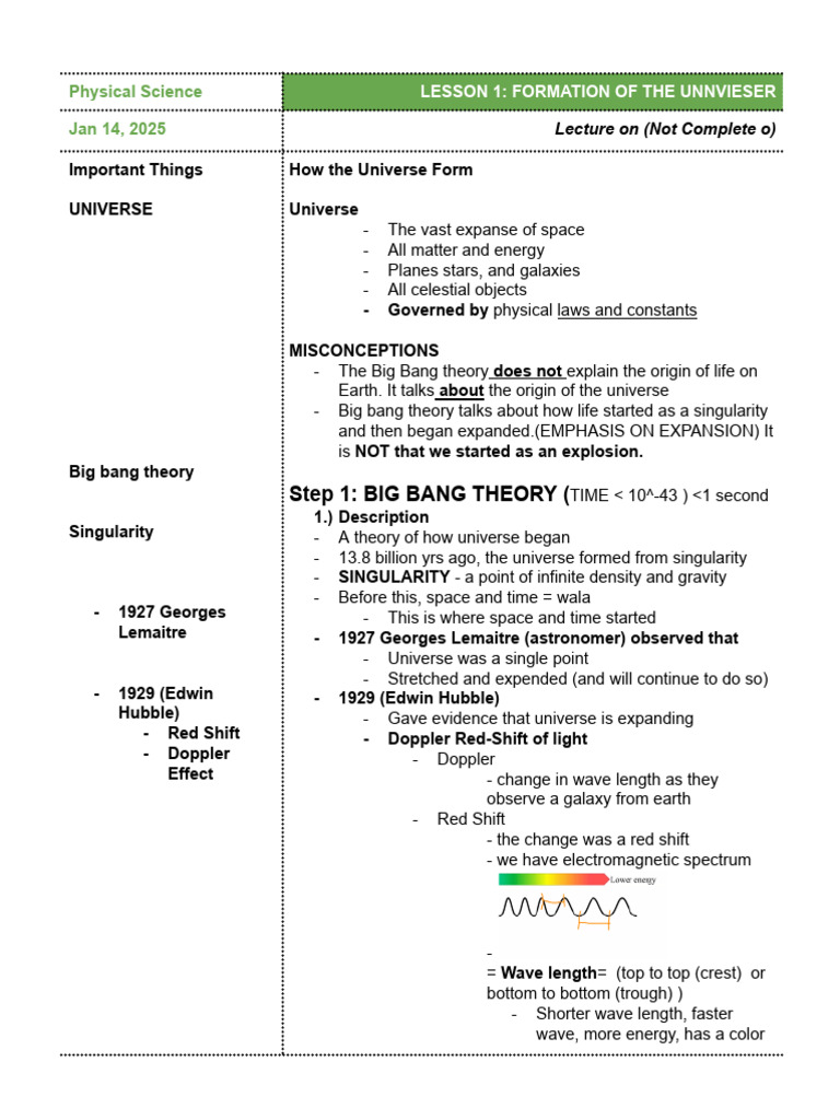 Big Bang Theory Overview and Misconceptions | PDF | Universe | Big Bang