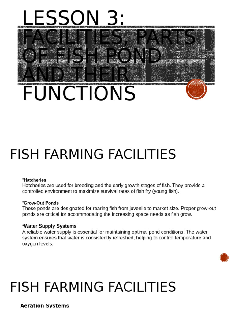 Lesson 3 Facilitiesfish Pond and Their Function | PDF | Water | Pond