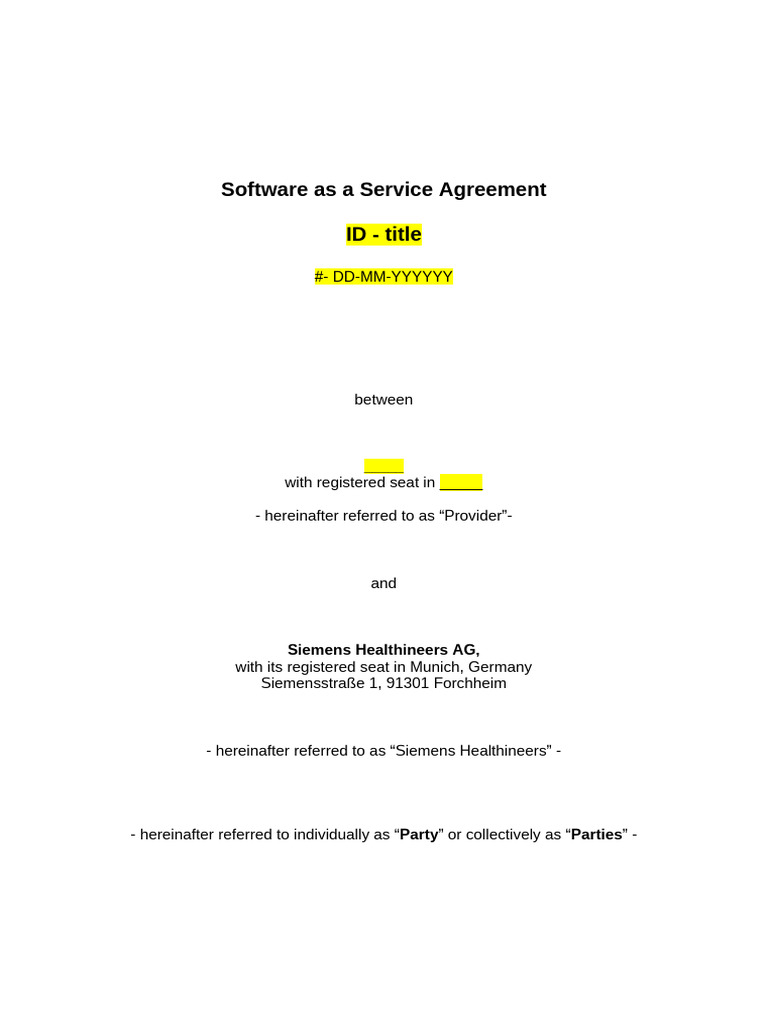 SHS Campaign Content RFP - Template SaaS Agreement | PDF | Value Added ...