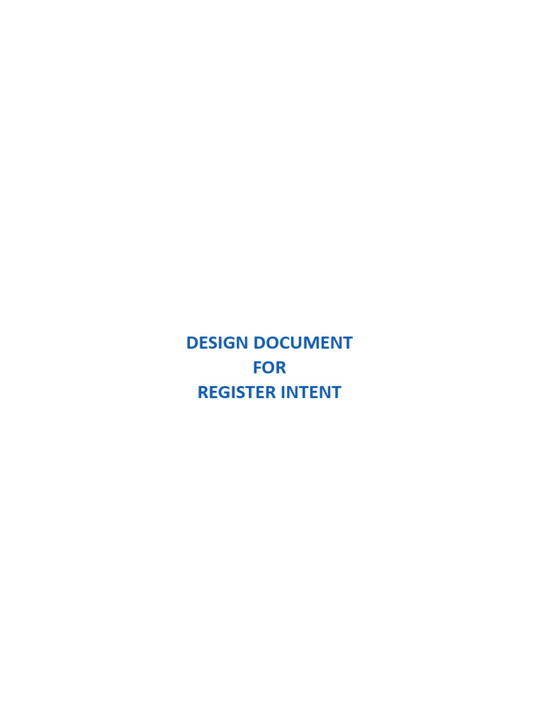 Design Document - Register Intent | PDF | String (Computer Science ...