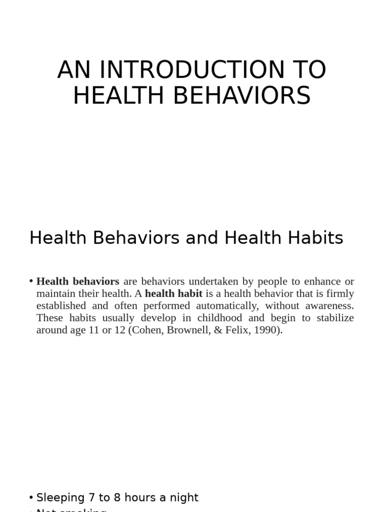 Understanding Health Behaviors and Habits | PDF | Preventive Healthcare ...