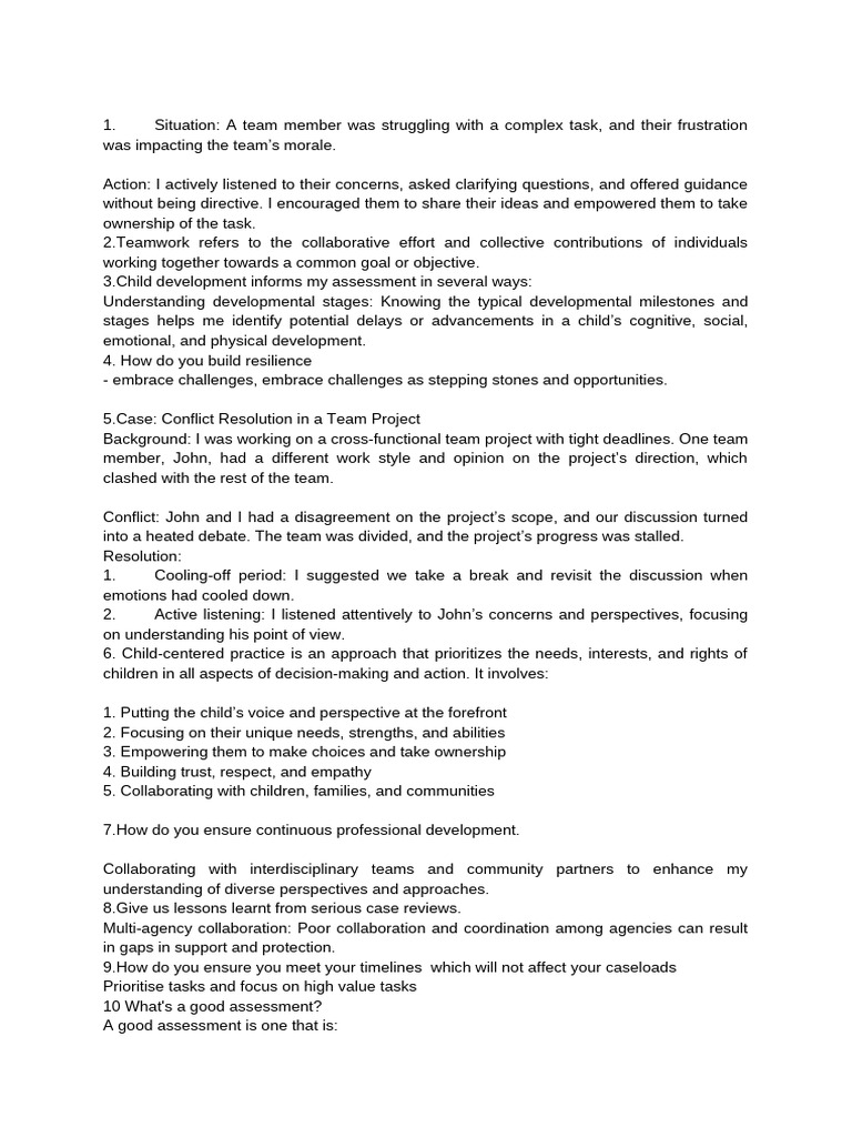 Social Work Assignment On Team Work | PDF | Child Development | Cognition