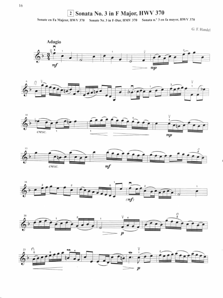 Handel F Major Sonata-Full | PDF