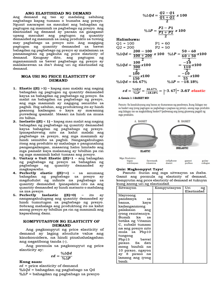 Ang Elastisidad NG Demand | PDF