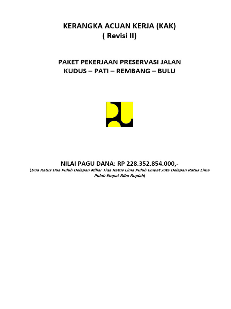 Addendum II KAK DOKUMEN PEMILIHAN Preservasi | PDF