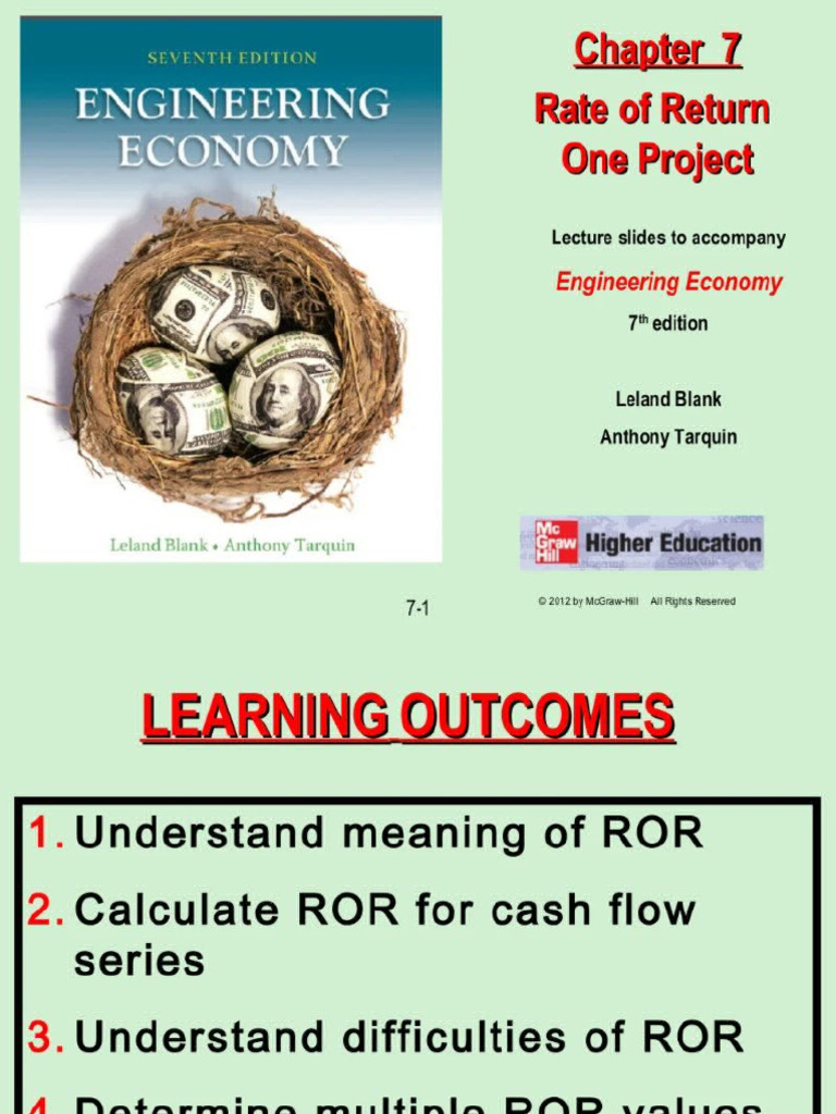 Chapter 7 Ror Analysis For A Single Alternative | PDF