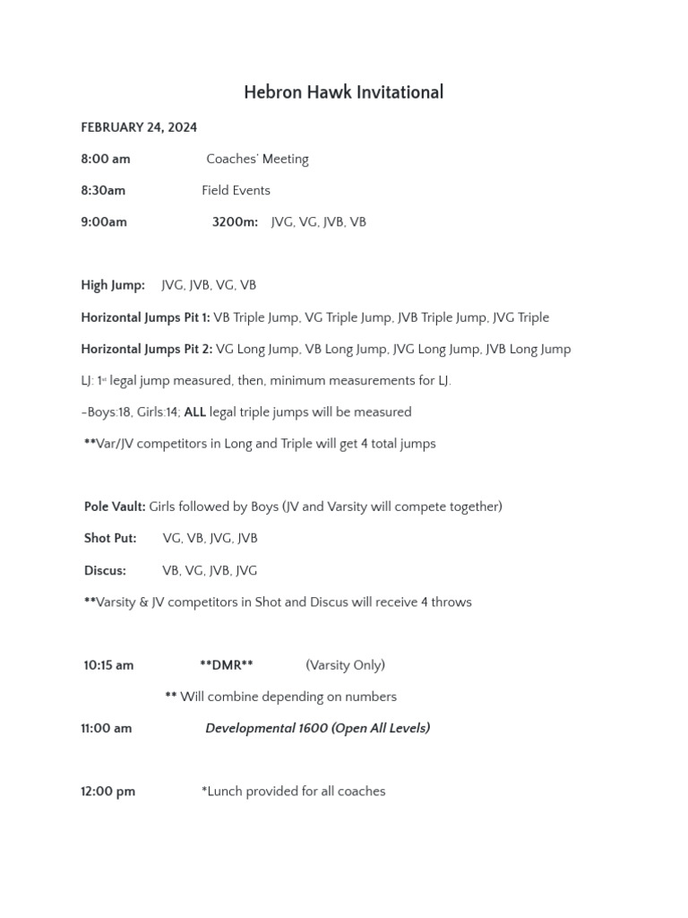 Hebron Hawk Inv 2024 | PDF