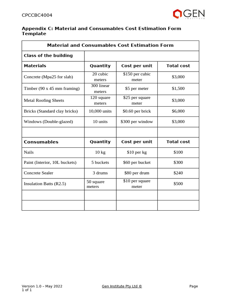 5 - CPCCBC4004 - Appendix C | PDF