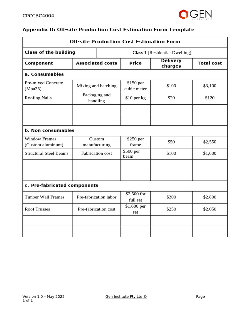 5 - CPCCBC4004 - Appendix D | PDF