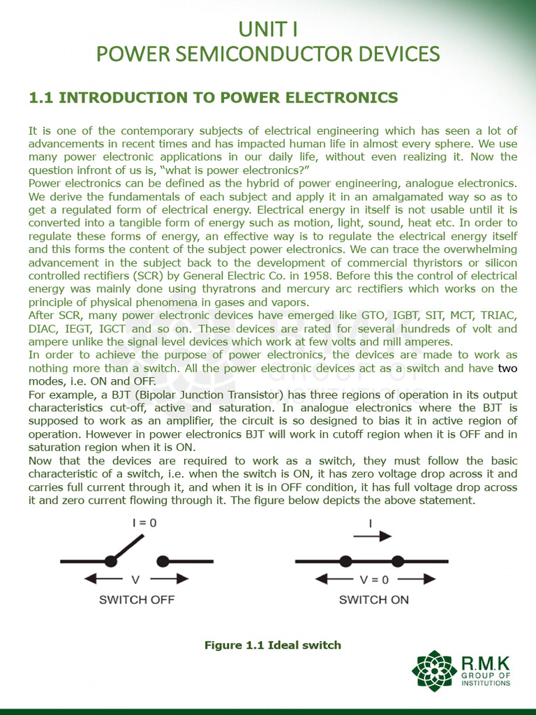Introduction to Power Electronics Devices | PDF | Bipolar Junction ...