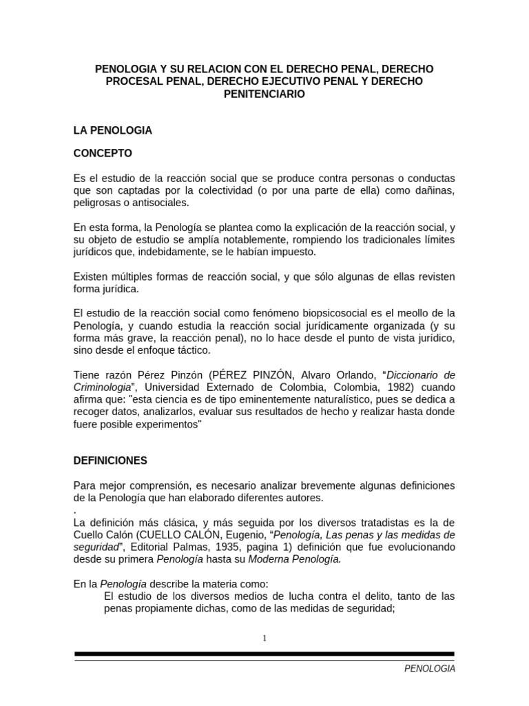 Penología: Estudio de Penas y Seguridad | PDF | Castigos | Criminología