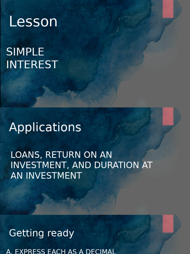 Simple-Interest | PDF | Interest | Loans