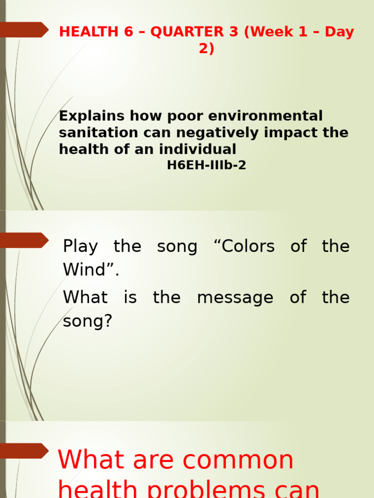 Impact of Poor Sanitation on Health | PDF