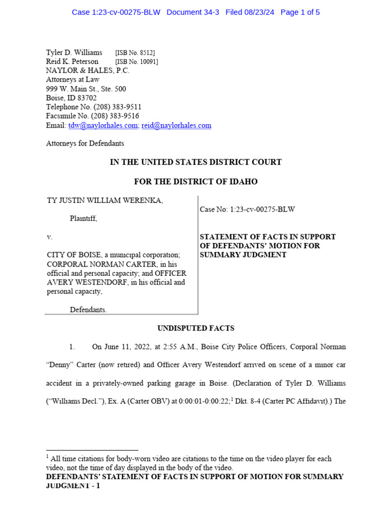 Defendants' Summary Judgment Facts | PDF | Discovery (Law) | Justice