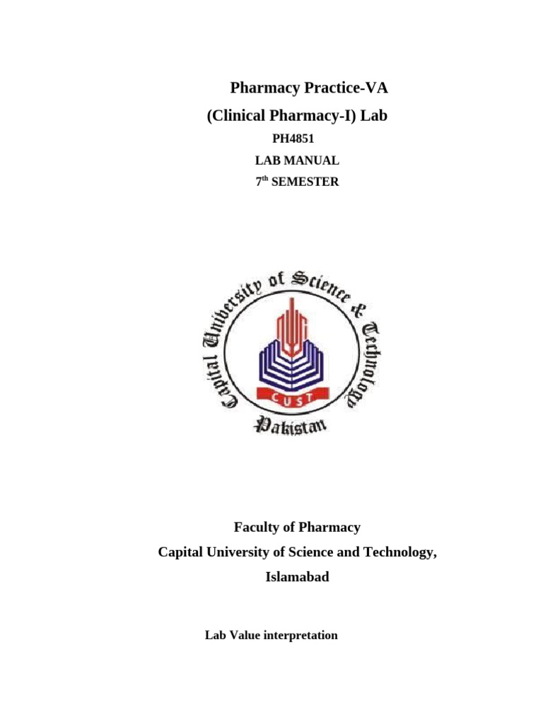 CLinical Pharmacy Manual 7th Semester-1-1 | PDF | Blood Plasma ...