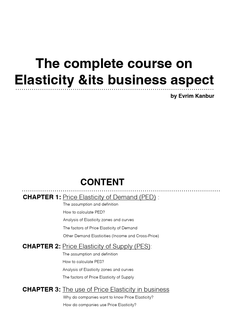 Elasticity | PDF | Price Elasticity Of Demand | Demand