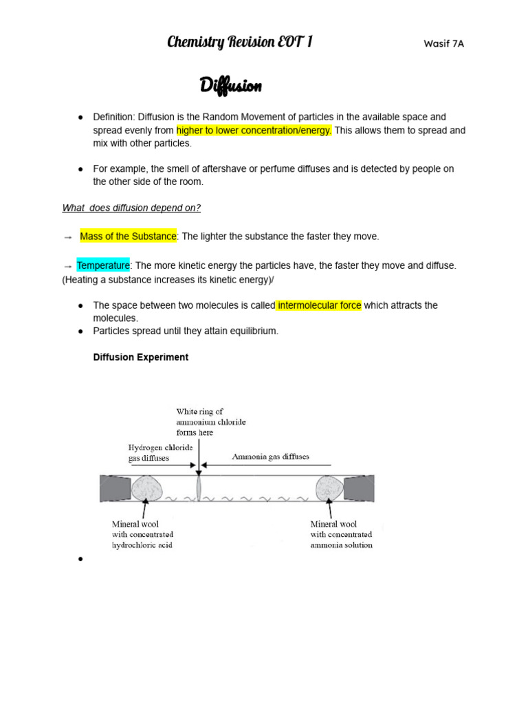 Chemistry Revison EOT 1 - FINAL-2 | PDF | Ion | Atoms