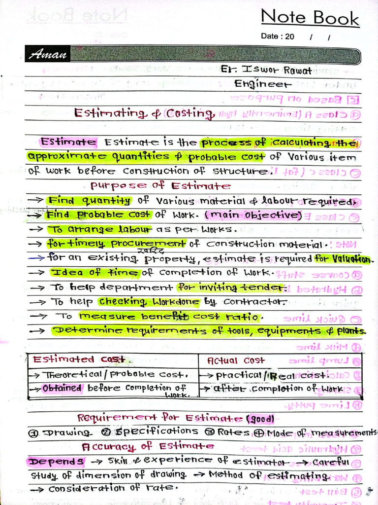 11 Estimating&Costing | PDF