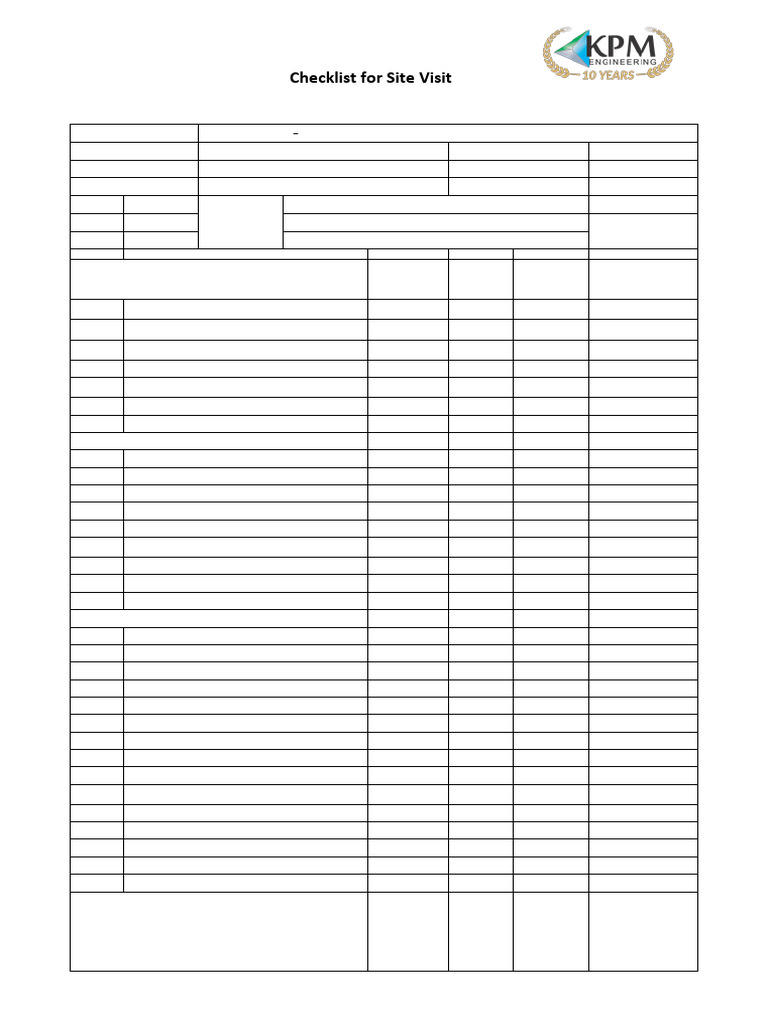 Checklist For Site Visits-R2 | PDF