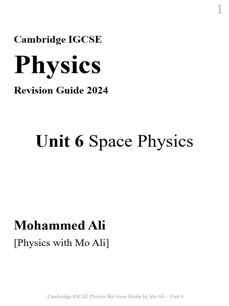 IGCSE Space Physics Revision Notes | PDF | Planets | Stars