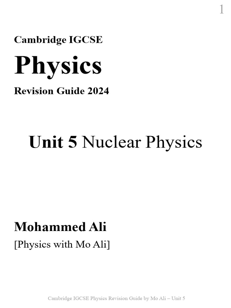 IGCSE Nuclear Physics Overview | PDF | Atomic Nucleus | Radioactive Decay
