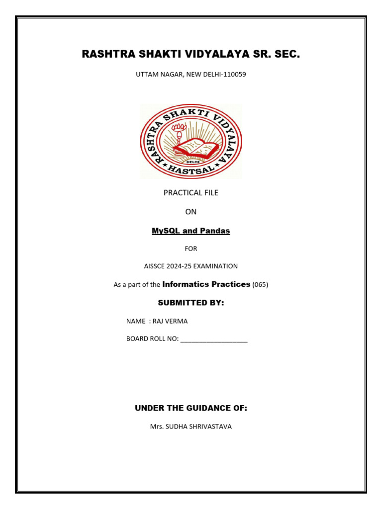 Raj Verma Practical File | PDF | Chart | Computer Programming