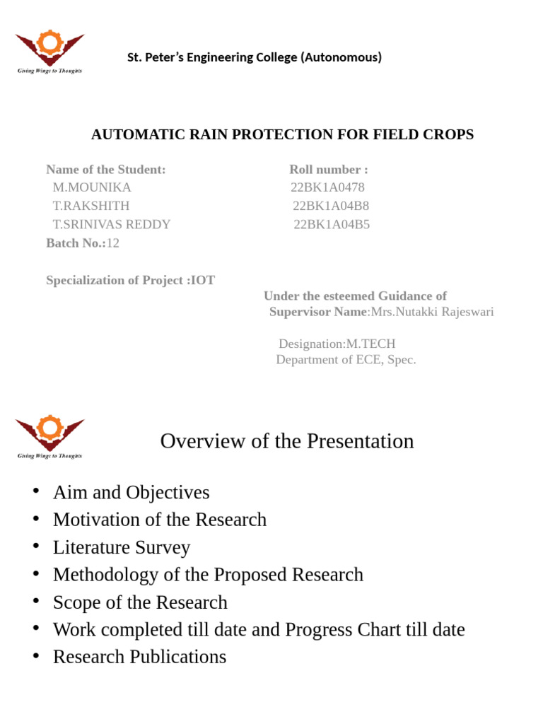 Automatic Rain Protection System for Crops | PDF