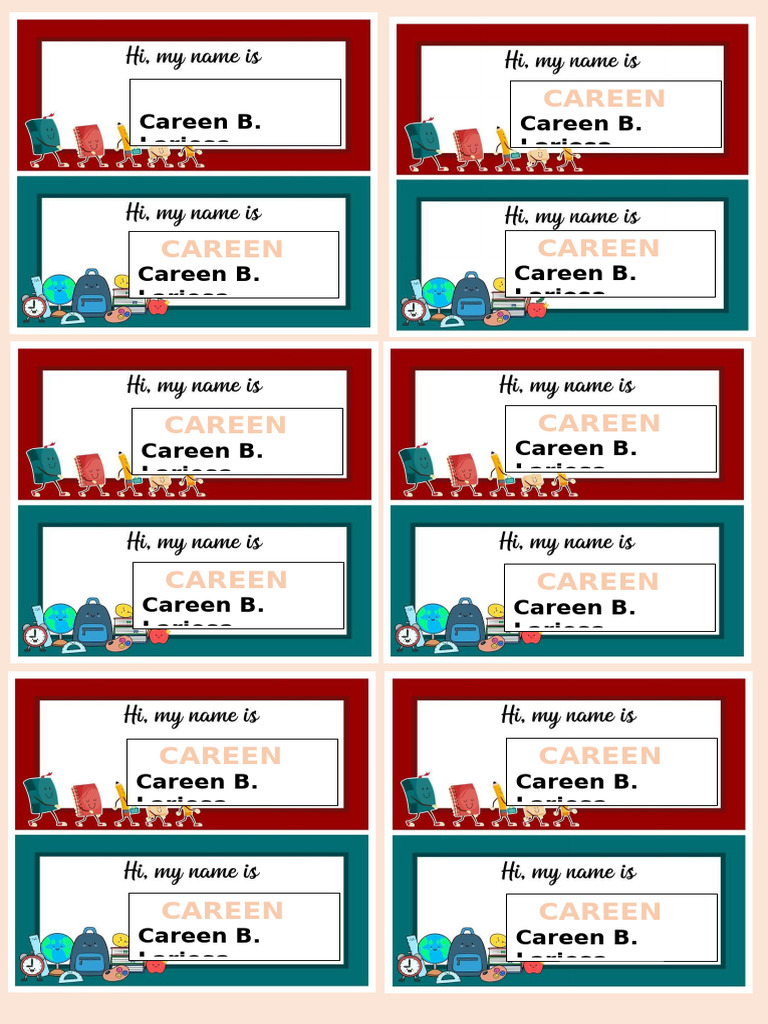 NAME TAGS girls | PDF