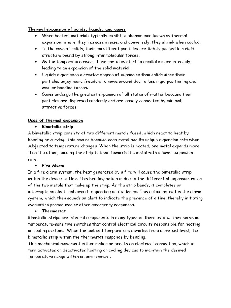 Understanding Thermal Expansion in Matter | PDF | Evaporation | Thermal ...